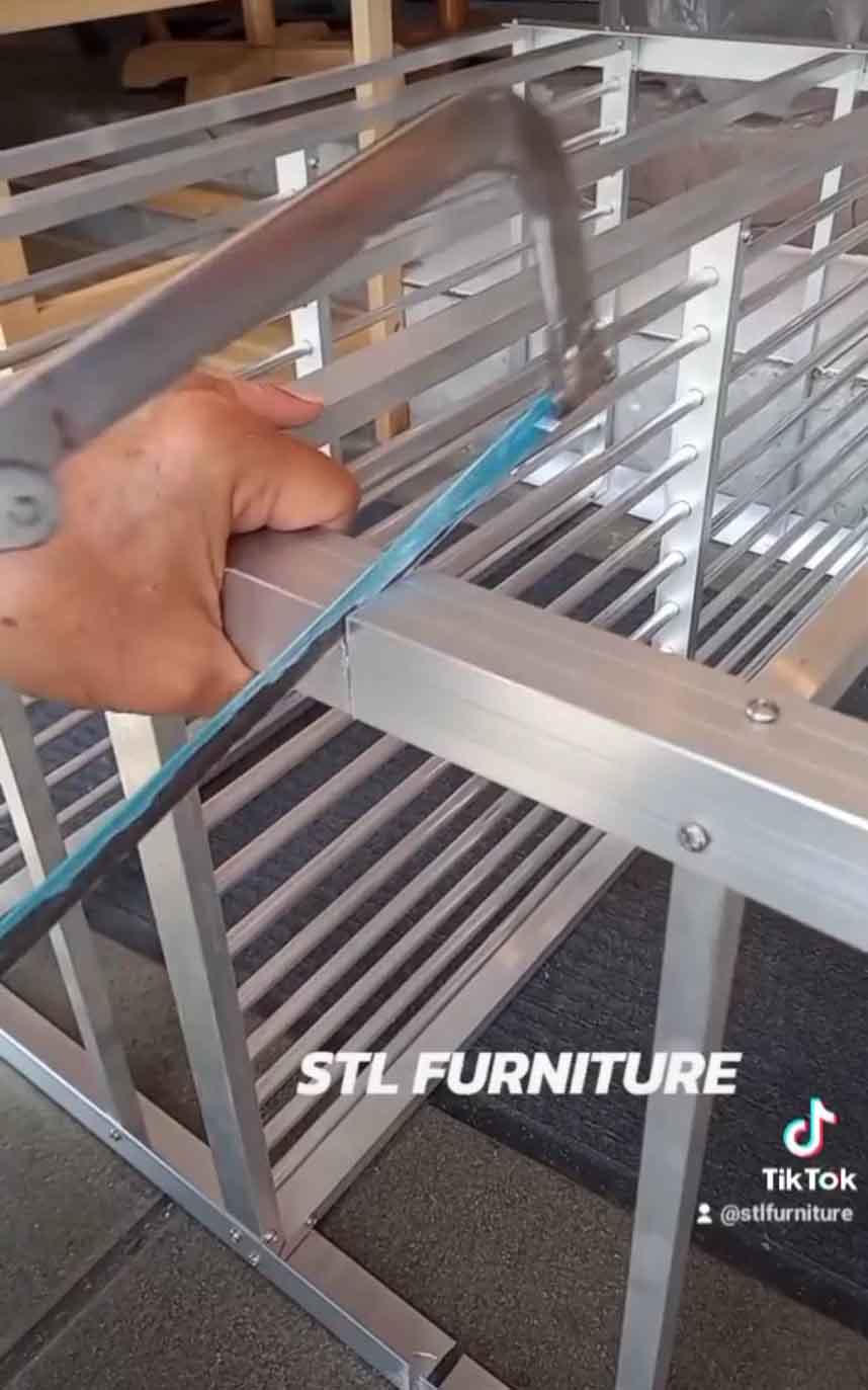 วิธีตัดขาชั้นคว่ำจานอลูมิเนียม - STLFurniture
